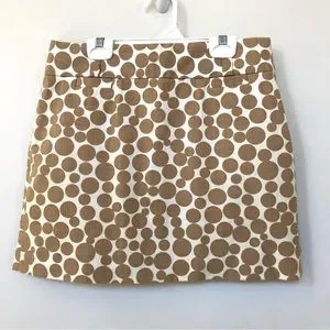 J. Crew | Skirts | J Crew Bubble Dot Skirt Cream Tan Brown 0 Woven ...